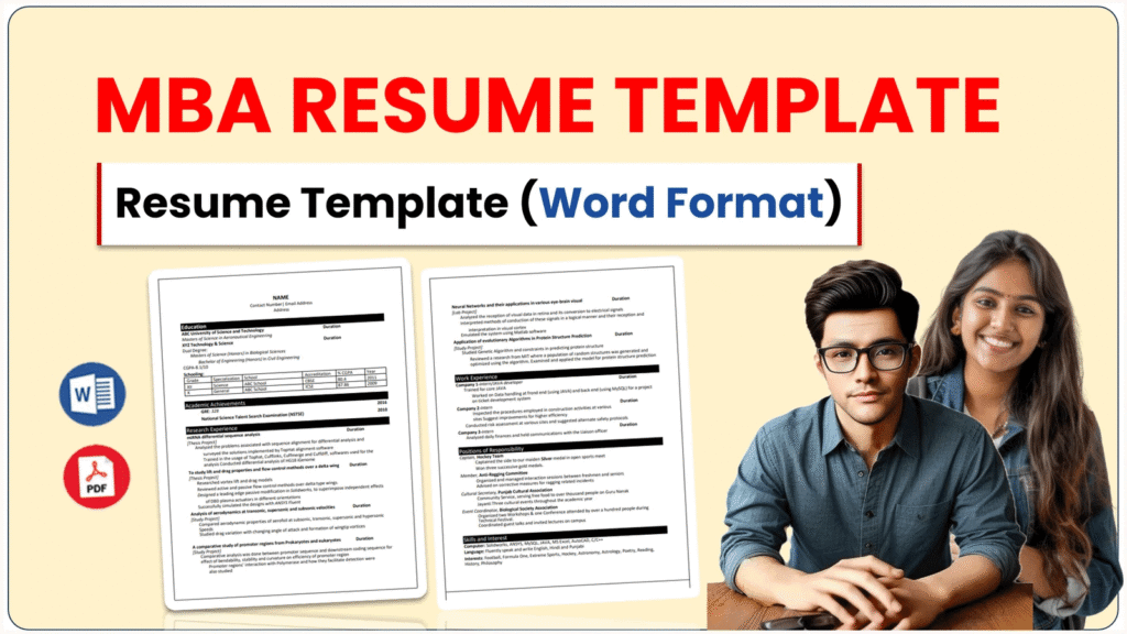 MBA Resume Template – Free Download in Word Format