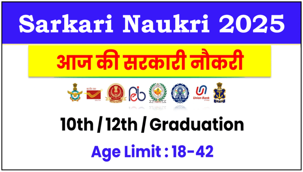 Sarkari Naukri 2025 – 58,858 सरकारी नौकरियों की भर्ती