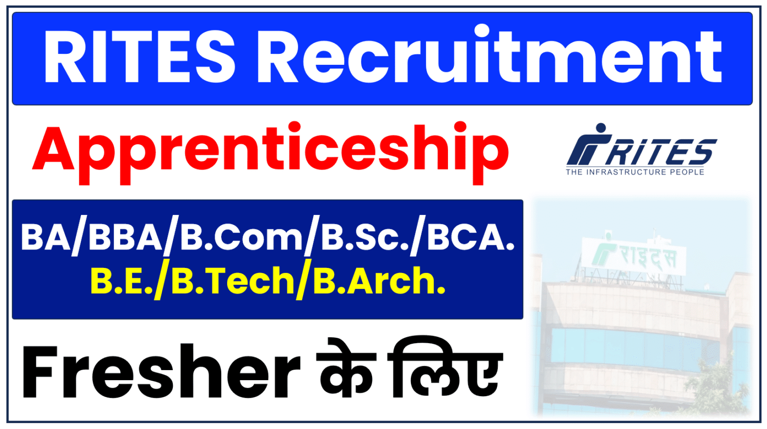 RITES Apprenticeship 2025: 252 Posts Apply Online
