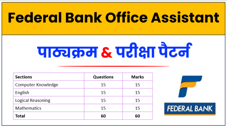 Federal Bank Office Assistant Syllabus 2026 PDF Download