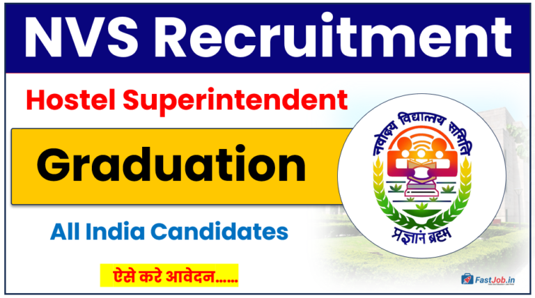 NVS Hostel Superintendent Recruitment 2026 Apply Online