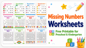 Missing Numbers Worksheets for Preschool & Kindergarten