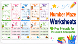 Number Maze Worksheets for Preschool and Kindergarten